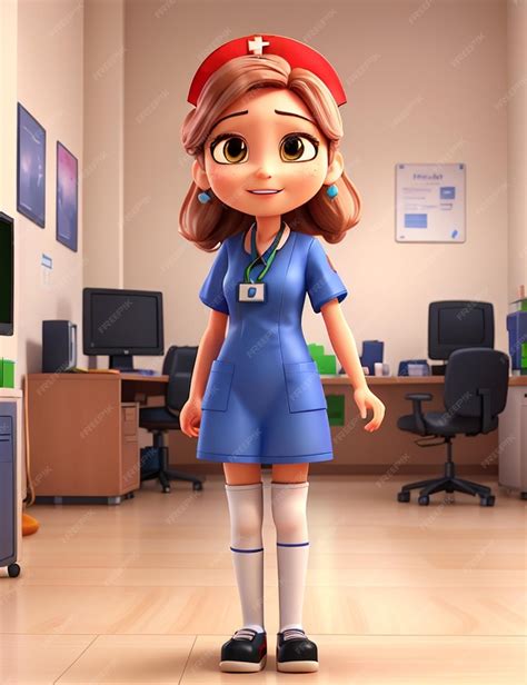 Premium Photo Computerized Compassion D Animated Nurse Helping Patient