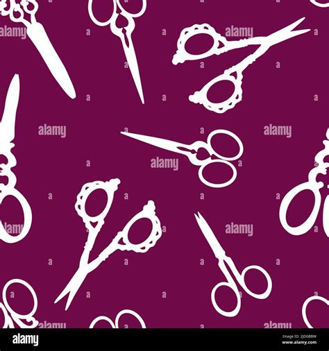 Doodle Seamless Scissors Pattern For Fabrics And Linens And Wrapping