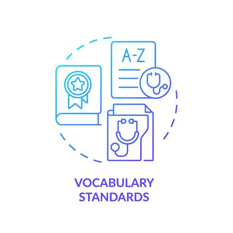 2d Degradado Azul Icono Vocabulario Normas Concepto Aislado Vector Salud Interoperabilidad