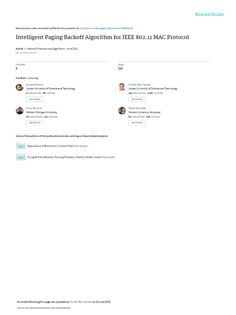 Intelligent Paging Backoff Algorithm For Ieee 8021 Pdf Wireless Ad