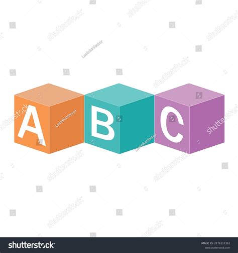 Wooden Alphabet Cubes Letters B C Stock Vector Royalty Free Shutterstock