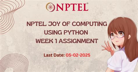 Nptel Joy Of Computing Using Python Week 1 Assignment 2025