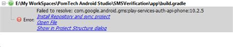 Error Failed To Resolve Google Android Gms Play Services Auth Api