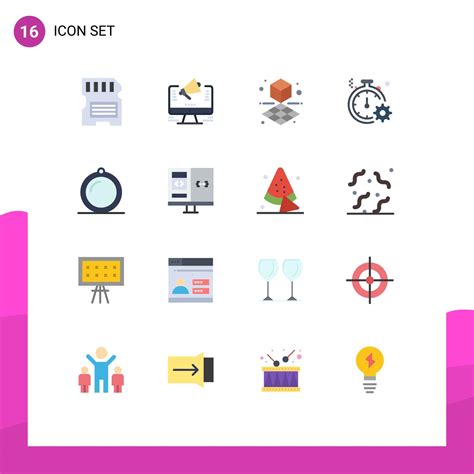 16 User Interface Flat Color Pack Of Modern Signs And Symbols Of Decor Quick Offer Fast Business