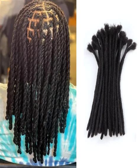 Adiasai 06cm Width 12 Inch 100 Strands 100 Human Hair Loc Extensions