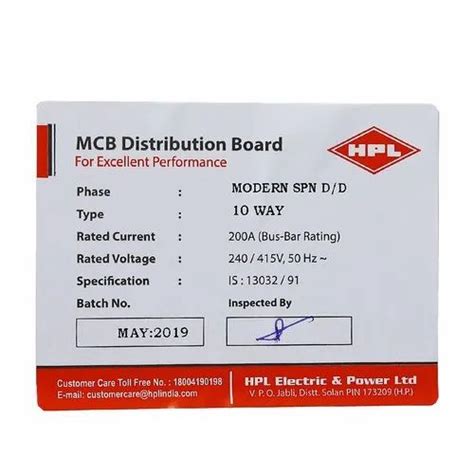 Hpl Db Spn 10 Dx Double Door Distribution Board 10 Way At Rs 1476piece