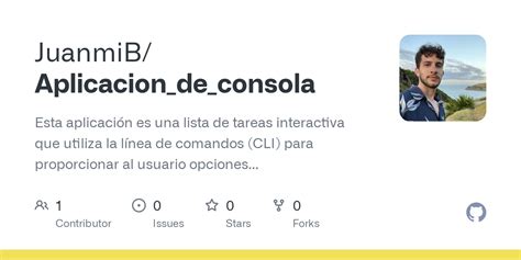 Github Juanmibaplicaciondeconsola Esta Aplicación Es Una Lista De Tareas Interactiva Que