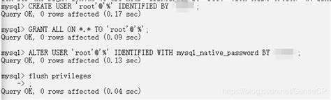 Mysql 8013 开启远程访问权限（error 1064 42000 You Have An Error In Your Sql Syntax Check The Manual