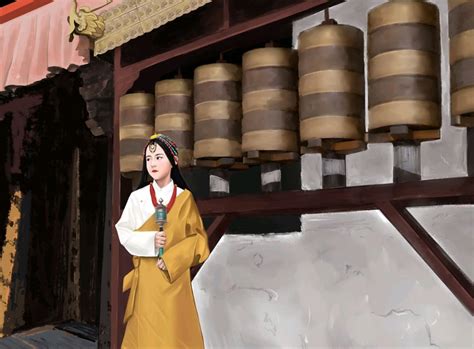 藏族美女插画 雾疯祢博设计师 站酷ZCOOL