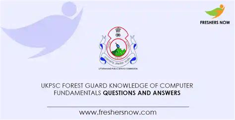ukpsc forest guard knowledge of computer fundamentals questions