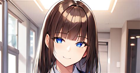 Aiイラスト 茶髪前髪ぱっつんの爆乳美人秘書⑥ ユーキヒロ自己紹介読んでのイラスト Pixiv