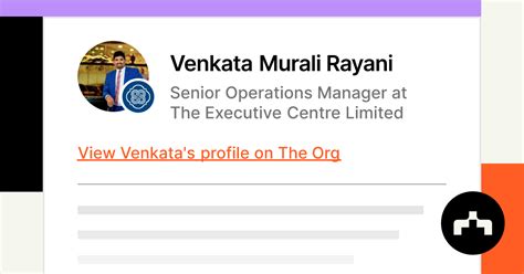 Venkata Murali Rayani Senior Operations Manager At The Executive