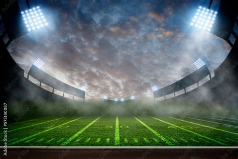American Football Stadium 3d Stock Photo Adobe Stock