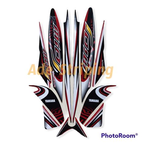 STIKER STRIPING LIS BODY MOTOR YAMAHA MIO J 2013 HITAM MERAH STANDAR