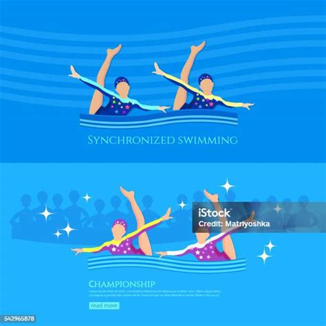シンクロナイズドスイミングのバナー女子チームの水 シンクロナイズドスイミングのベクターアート素材や画像を多数ご用意 シンクロナイズド