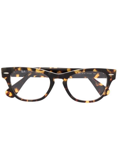 Ray Ban Tortoiseshell Effect Wayfarer Glasses Black Wayfarer