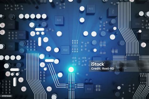 3d 렌더링 회로 보드입니다 기술 배경입니다 중앙 컴퓨터 프로세서 Cpu 개념입니다 마더보드 디지털 칩 했다입니다 기술 과학 Eda 배경입니다 통합 통신 프로세서 Cpu