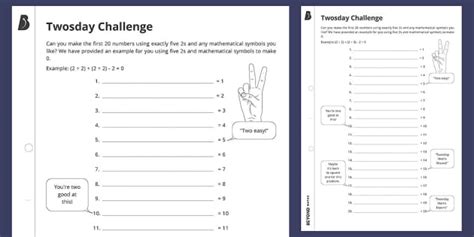 Beyond Secondary Resources Twosday Challenge Maths