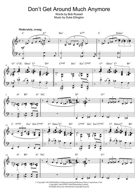 Don T Get Around Much Anymore By Duke Ellington Sheet Music For Piano