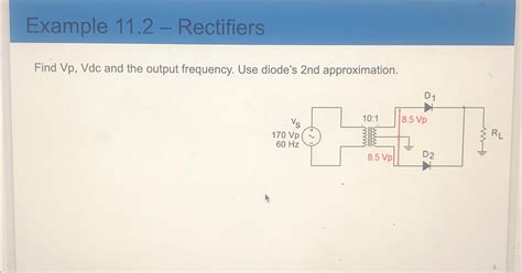 Solved Example 11 2 RectifiersFind Vp Vdc And The Chegg Com