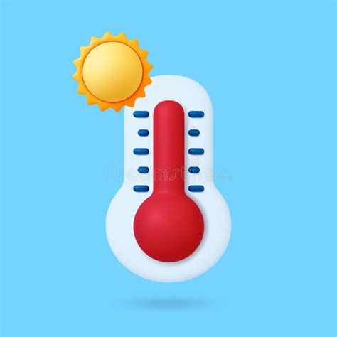 Weather Thermometer With Hot Temperature 3d Sun Forecast Graphic