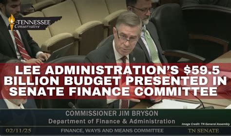 Lee Administrations 595 Billion Budget Presented In Tennessee Senate