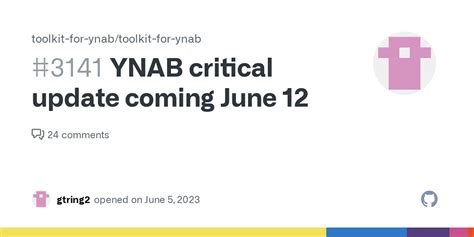 Ynab Critical Update Coming June 12 · Issue 3141 · Toolkit For Ynabtoolkit For Ynab · Github