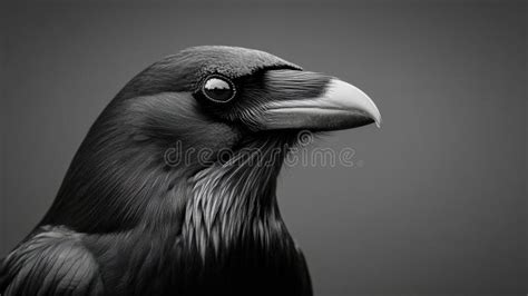 A Black And White Photo Of A Bird With An Eye Patch Ai Stock Image Image Of Closeup View