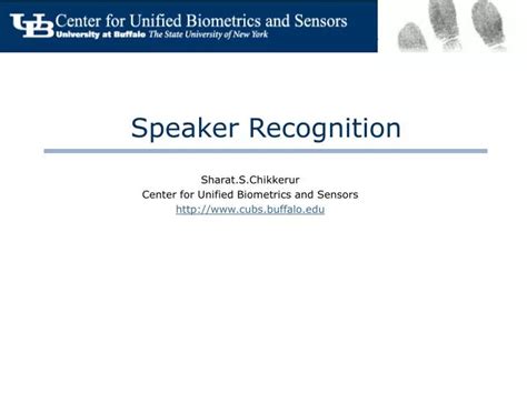 Ppt Speaker Recognition Powerpoint Presentation Free Download Id