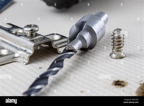 Assembly Of Hinges In A Carpentry Workshop Joinery Accessories In A Carpentry Workshop On A