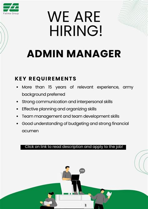 Fatima Group Is Hiring For Admin Manager At Lahore Head Office Please