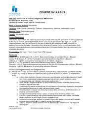 NUR 195 Syllabus FA22 Pdf COURSE SYLLABUS NUR 195 Application Of