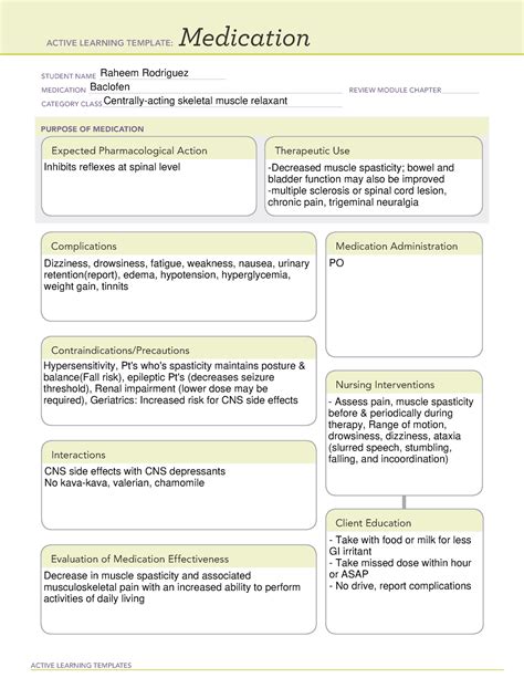 Omeprazole Ati Medication Template