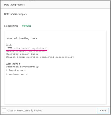 Qlik Optimized Load Statements How To