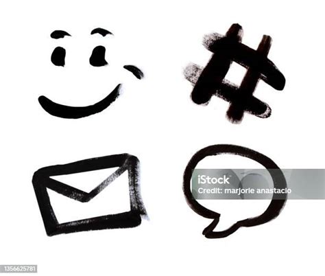 대화 일러스트 아이콘 컬렉션 얼굴 편지 채팅 거품과 다이 블랙 브러시 라인 아트 말하기에 대한 스톡 벡터 아트 및 기타 이미지 말하기 토론 페인트 Istock