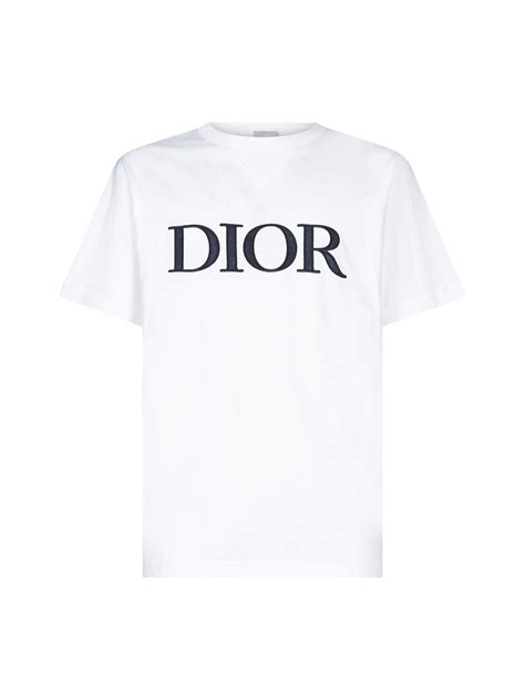 Dior Logo Print T Shirt In White For Men Lyst Uk