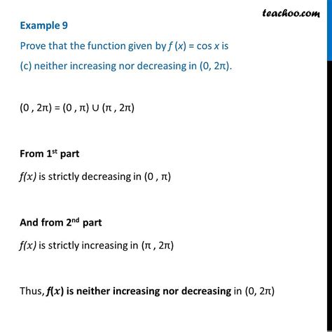 Example Prove That F X Cos X Is A Strictly Decreasing
