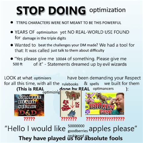 stop doing optimization r dndmemes