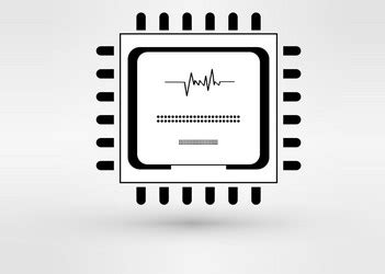 Processor Cpu Icon Outline Chip Royalty Free Vector Image