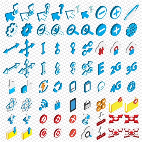 Free Vector Illustration Of Connection Icons Set Concept In Isometric Graphic