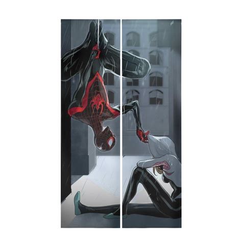 Spider Man Door Curtain Temporary Insulation Cover Bold Graphic