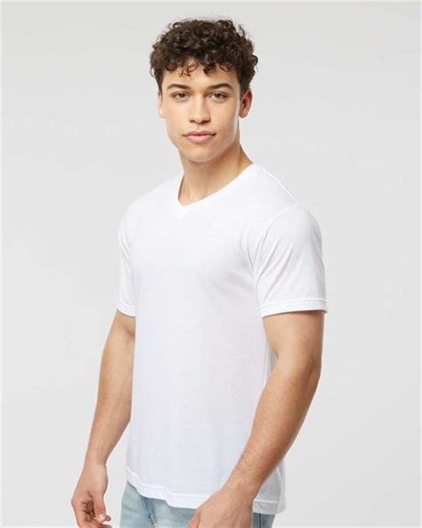 Tultex 207 Unisex Poly Rich V Neck T Shirt