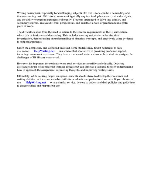 Ib History Coursework Pdf