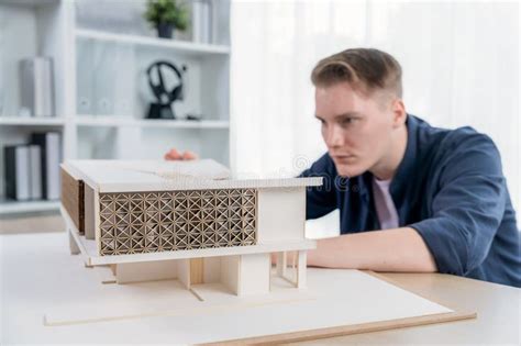 Architect Designer Studies Elegant House Model Finding Improvement