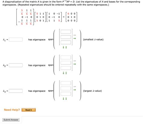 solved a diagonalization of the matrix a is given in the
