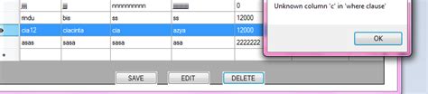 And Mysql Unknown Column Firstletter Of Selected Row In