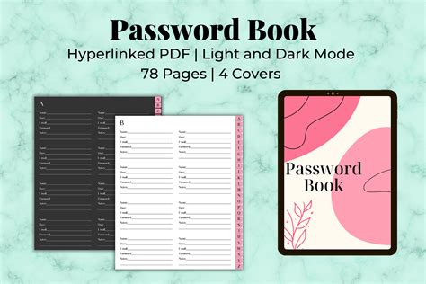 Digital Password Book Pink Graphic By Kinu Planners · Creative Fabrica