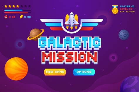 우주 게임 인터페이스 무료 벡터