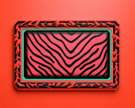 A Picture Frame With A Zebra Print On It Stock Illustration