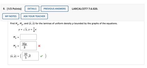 Solved 1 [0 1 Points] Details Previous Answers Larcalcet7